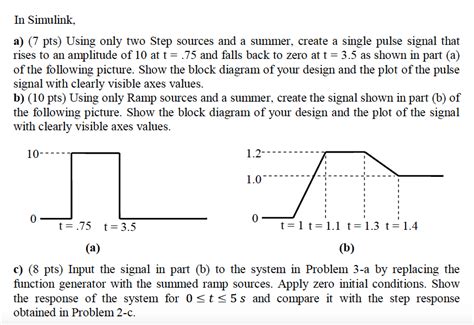 Solved In Simulink A 7 Pts Using Only Two Step Sources