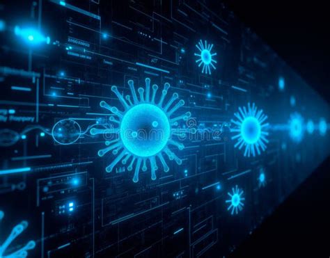 Virus Mutation Sequence In A Futuristic Data Interface A Glowing