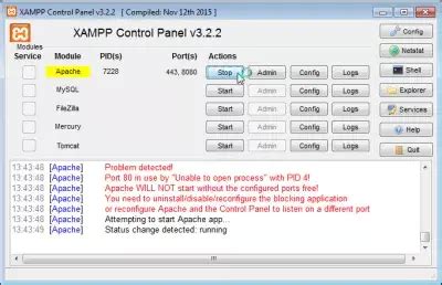 Xampp Error Port Already In Use