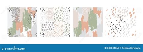 Dashes Lines Symbols Hand Drawn Multicolored Set Vector Illustration