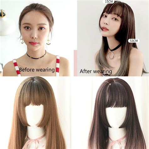 가발 여성 현실적인 화학 섬유 가발 고온 실크 헤드 기어 색상 초콜릿 색상