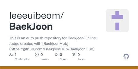 Github Leeeuibeombaekjoon This Is An Auto Push Repository For Baekjoon Online Judge Created