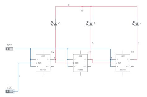 3bit Async Down Counter Multisim Live