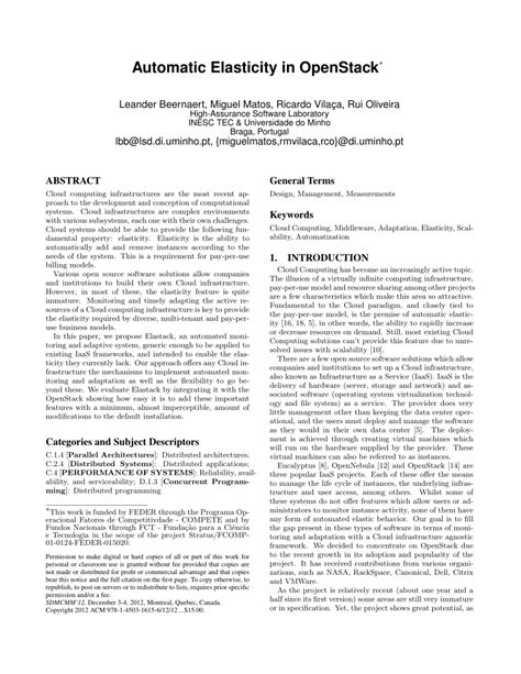 Pdf Automatic Elasticity In Openstack