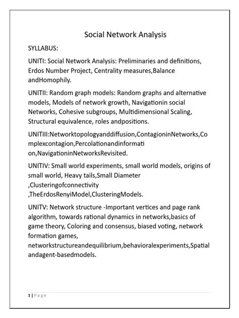Social Network Analysis Pdf Social Network Applied Mathematics