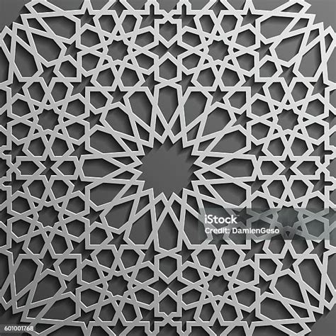 원활한 이슬람 패턴 3d 전통적인 아랍어 디자인 요소 곡선에 대한 스톡 벡터 아트 및 기타 이미지 곡선 기하 도형 대칭 Istock