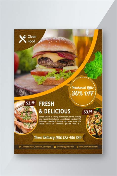 เทมเพลตใบปลิวร้านอาหาร Psd แบบ Psd ดาวน์โหลดฟรี Pikbest