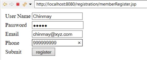 Simple Jsp Servlet Jdbc User Registration Using Tomcat Mysql And Eclipse