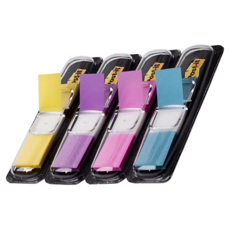 Post It Flags X Mm Assorted Colours Yellow Purple Pink Light Blue Pack Winc