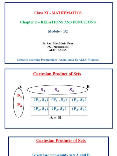Xi Maths Relations And Functions 1 Of 2 Pdf Empty Set