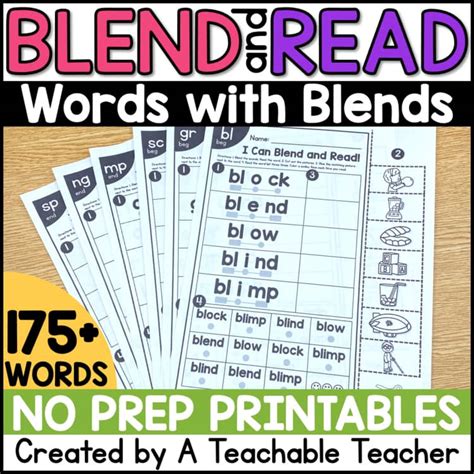 Blends Worksheets Phonics Practice For Reading And Decoding Consonant
