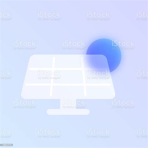 태양 전지 패널 유리 모프즘 트렌디 한 스타일 아이콘 흐림 투명 유리 및 보라색 그라데이션이 있는 태양 에너지 색상 벡터 아이콘