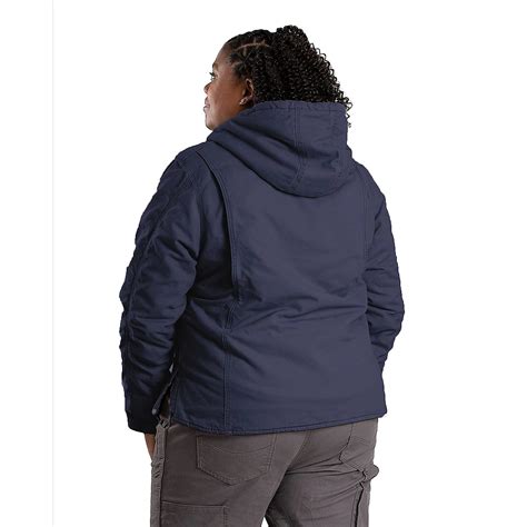 Berne Womens Sherpa Lined Softstone Duck Hooded Jacket Academy
