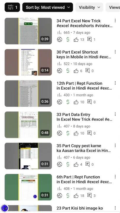 43 Part Shorts Video In Excel Excel Excelshorts Viralexcelhacks Youtube