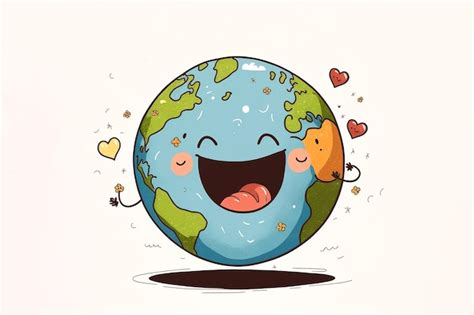 Día de la tierra feliz planeta tierra dibujos animados Foto Premium