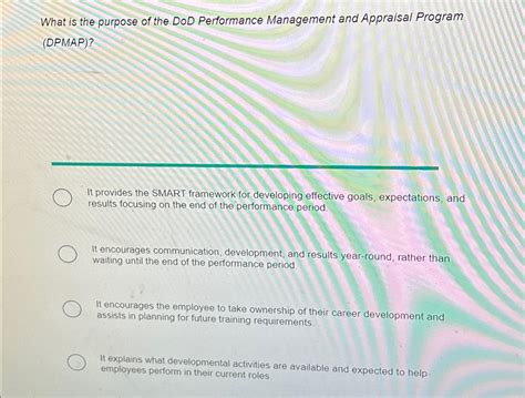 Solved What Is The Purpose Of The Dod Performance Management