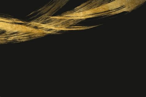 일본식 추상적 인 어두운 배경과 상단에 골드 브러시 스트로크 곡선이 있습니다 텍스트 공간이 있는 검은색 배경에 동양 스타일 템플릿입니다 빈티지와 러프 검은색에 대한 스톡