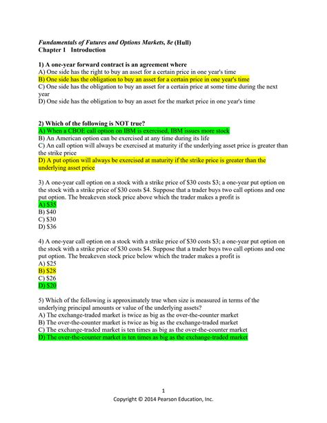 SOLUTION Introduction To Derivatives Quiz Chapter Studypool
