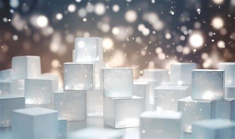 A Group Of White Cubes Random Shifted White Cube Boxes Block Background Stock Illustration