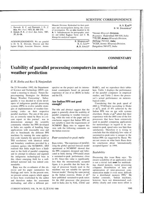 pdf usability of parallel processing computers in numerical weather