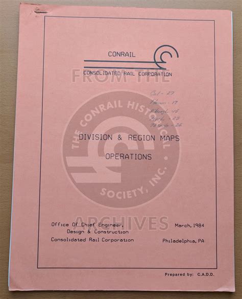 Division And Region Maps Operations March 1984 The Crhss Conrail Artifact Archive