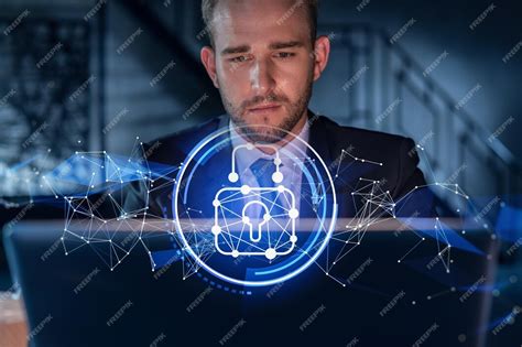 Premium Photo Handsome Businessman In Suit At Workplace Working With