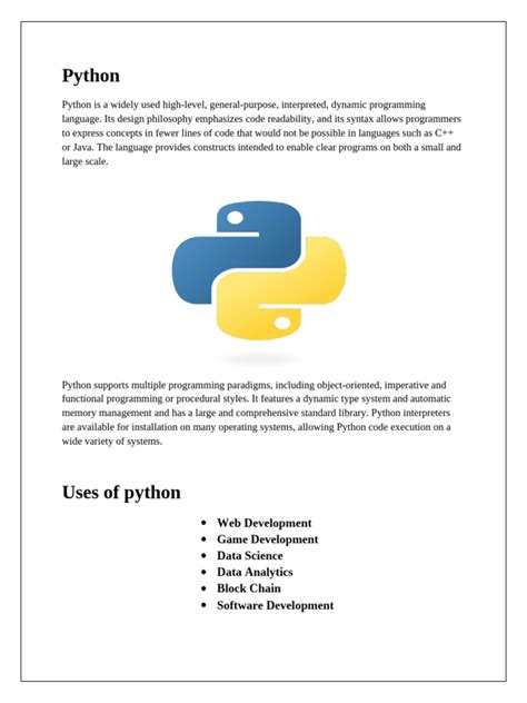 Python Summer Internship Training Report Pdf Python Programming Language Object Oriented