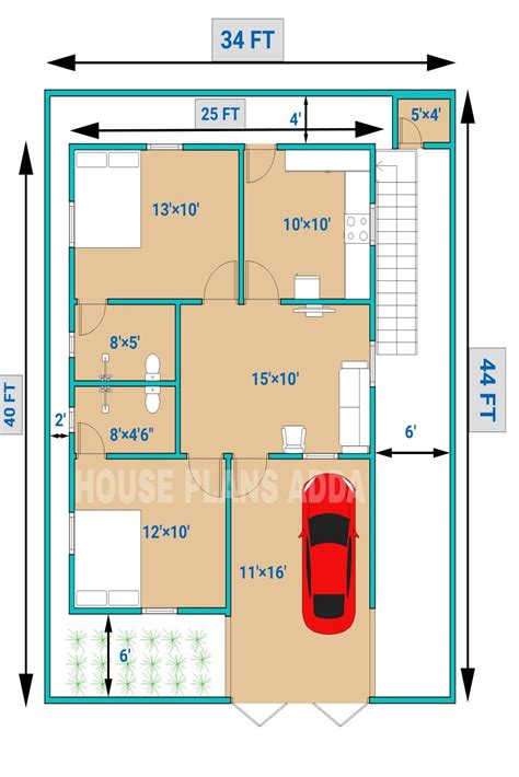 2bhk House Plans Ideas With Car Parking 2bhk House Plan Indian House