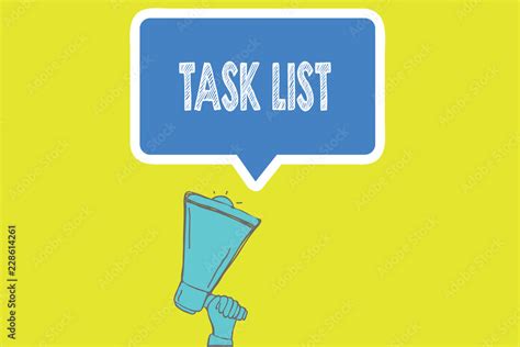 Handwriting Text Writing Task List Concept Meaning Planification Reminder Group Of Activities