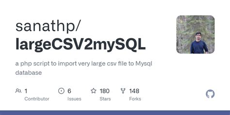 Github Sanathplargecsv2mysql A Php Script To Import Very Large Csv