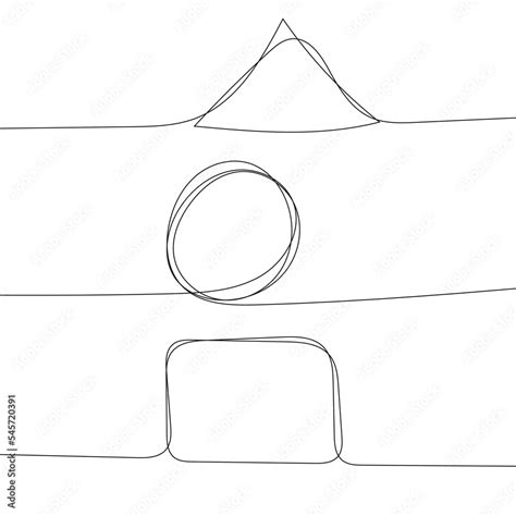 Vector Icon Triangle Circle Square Drawn By A Continuous Line Editable Stroke Stock Vector