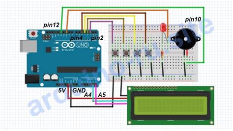 Arduino таймер обратного отсчета с дисплеем скетч схема
