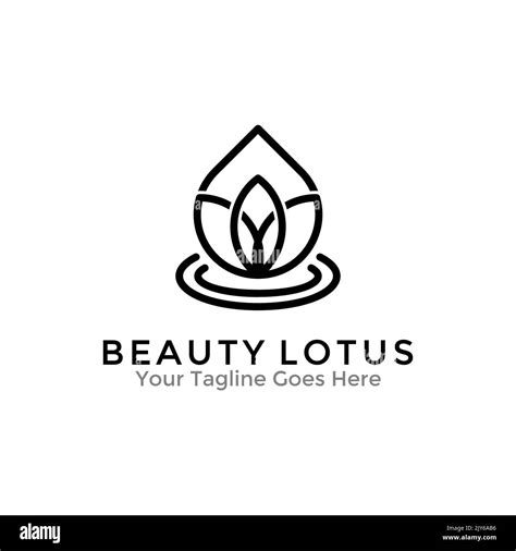 Beauty Lotus Flower Logo Design Template Vector Illustration Stock