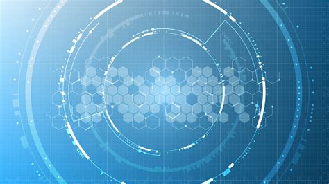 Technological Future System Hexagonal Encryption Cyber Hud Interface