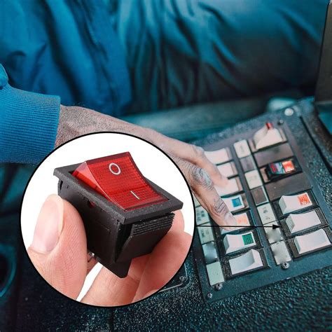 Red Light Illuminated 4 Pin Dpst On Off Snap In Rocker Switch 16a 20a 250v Ac Fruugo Uk