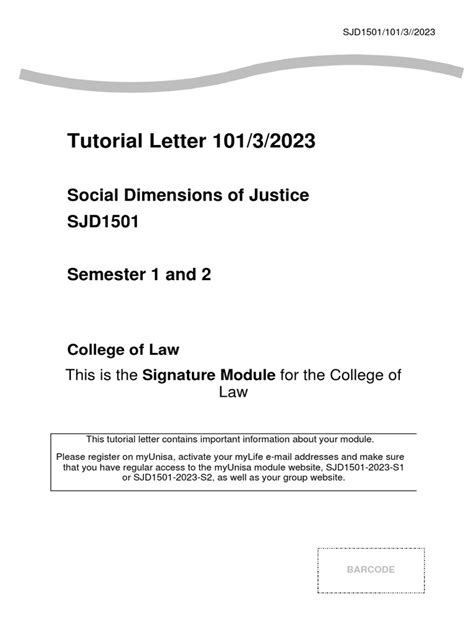 Tutorial Letter 101 3 2023 Social Dimensions Of Justice Sjd1501 Pdf Libraries Turnitin