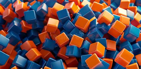 Decorative Abstract Squares And Geometric Cube Patterns In The Digital