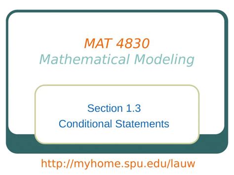 Ppt Mat 4830 Mathematical Modeling Dokumentips