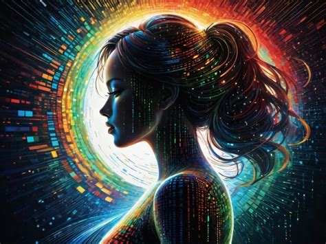 Premium Photo Colorful Binary Girl