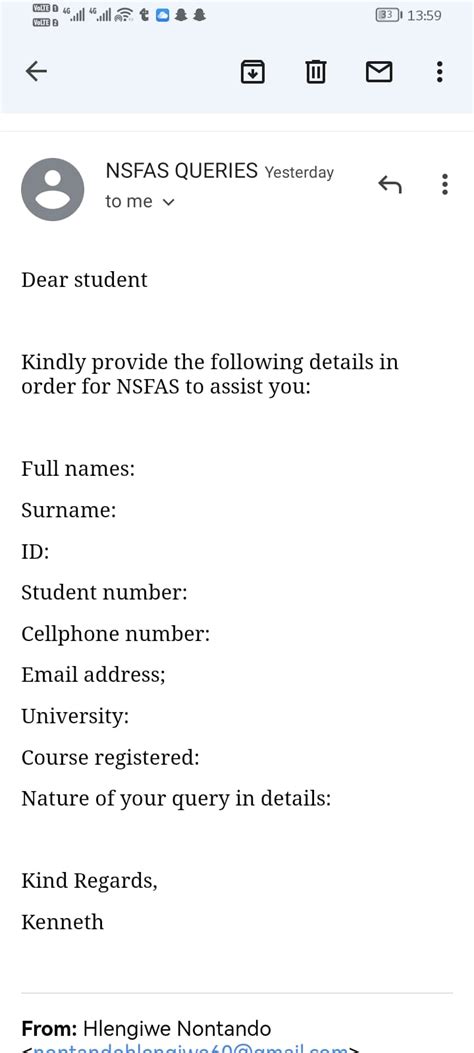 Nsfas Updates Hi Guys I Received This Email Yesterday I Dont Understand Whats The Nature Of