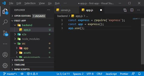 Adding The Express Framework In Mean Stack Javatpoint