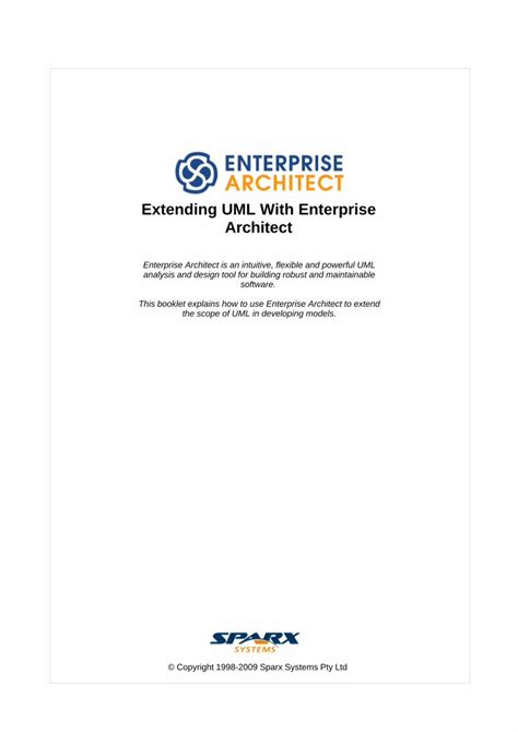 Pdf Extending Uml With Enterprise Architect · Uml Profiles Are A