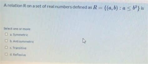 solved a relation ron a set of real numbers defined as r