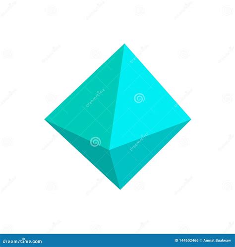 Blue Octahedron Basic Simple 3d Shapes Isolated On White Background