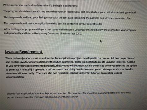 Solved Write A Recursive Method To Determine If A String Is