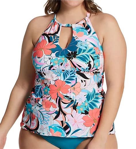 Plus Size Bondi Rosalie High Neck Tankini Swim Top