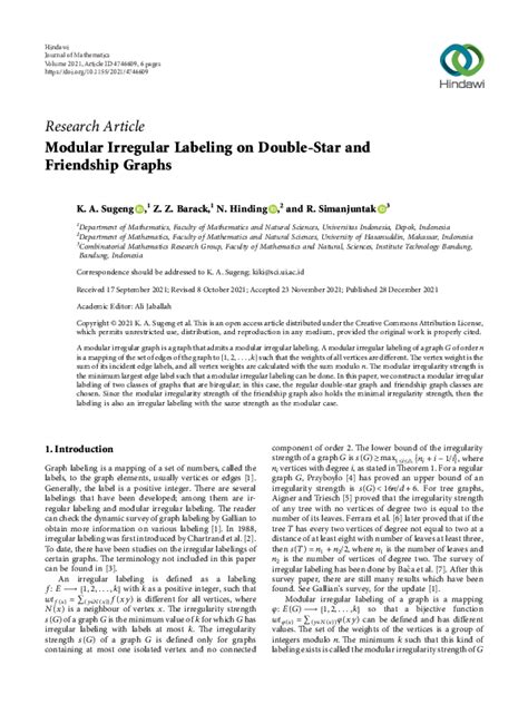 Pdf Modular Irregular Labeling On Double Star And Friendship Graphs