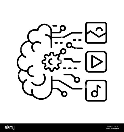 Generative Ai Line Icon Vector Isolated Element Editable Stroke Stock