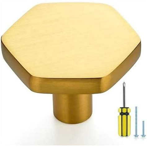 25 Pack Brushed Brass Solid Kitchen Cabinet Knobs Zinc Alloy Door Knobs