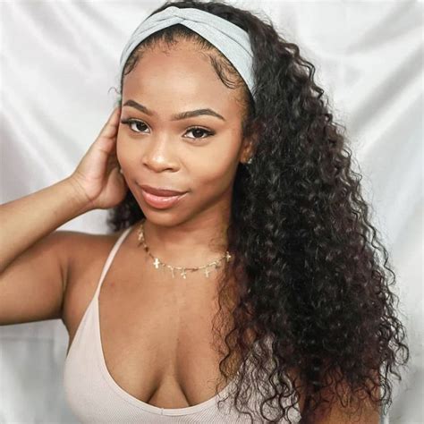 Isee Hair Water Wave Headband Wig Human Hair Glueless Wig Headband Hairstyles Long Curly Hair